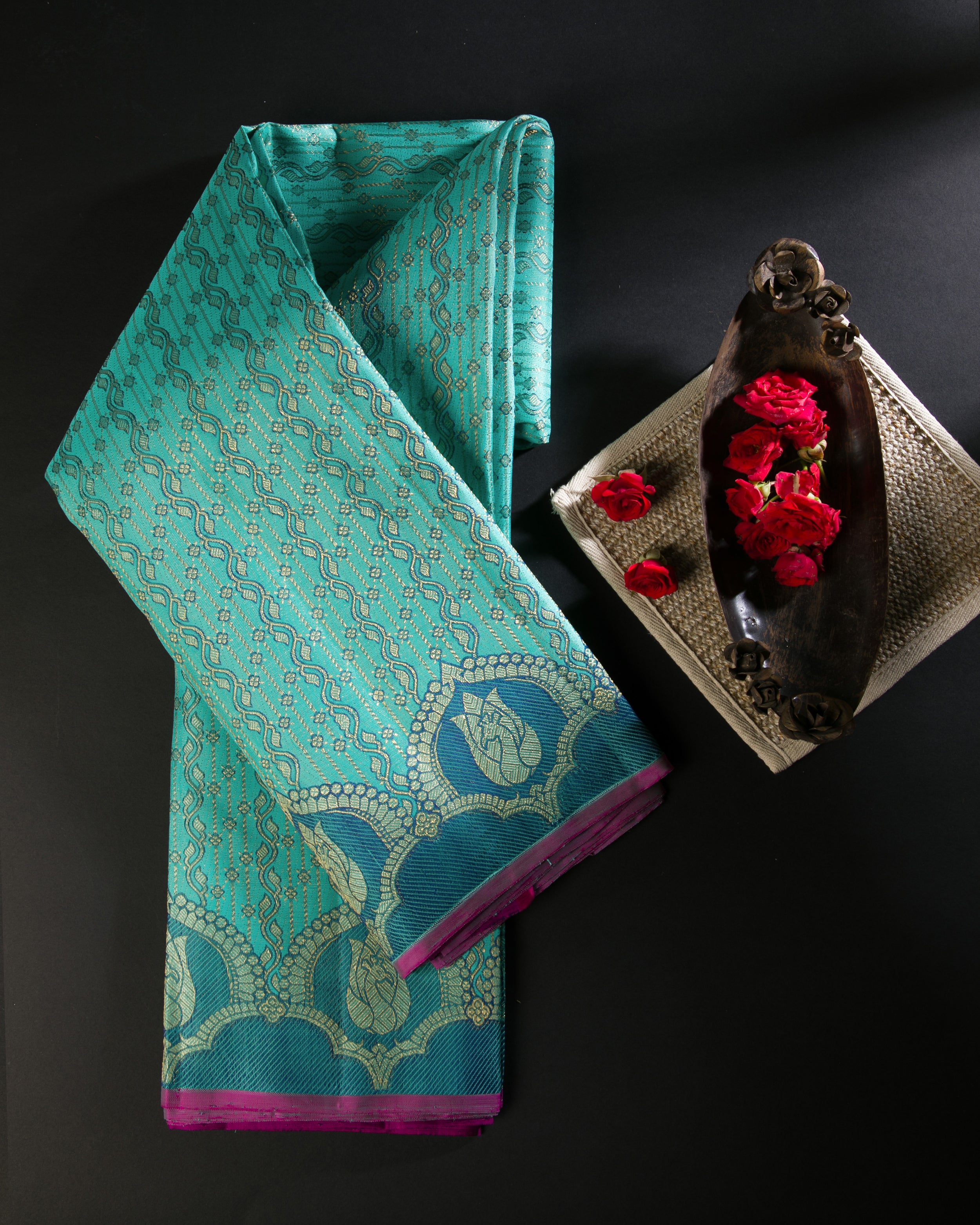 Ramar Blue Kanchipuram Silk Saree - TSW0505 – Thriya Silks